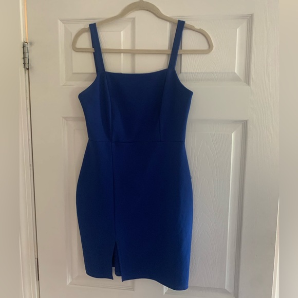 Windsor | Dresses | Windsor Royal Blue Bodycon Dress With Slit | Poshmark